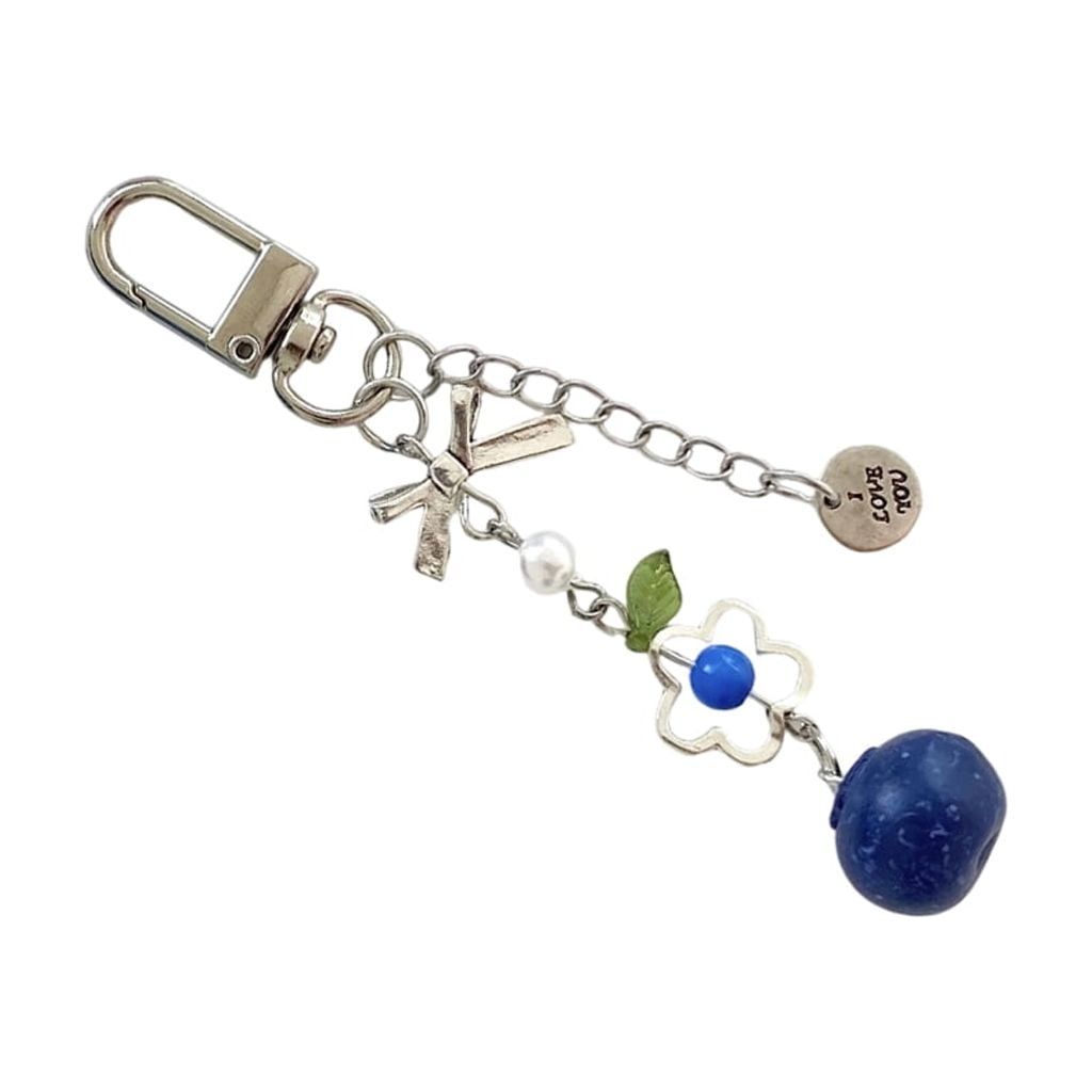 WINDLAND Playful Blueberry Design Keychain Soft Rubber Craft ...