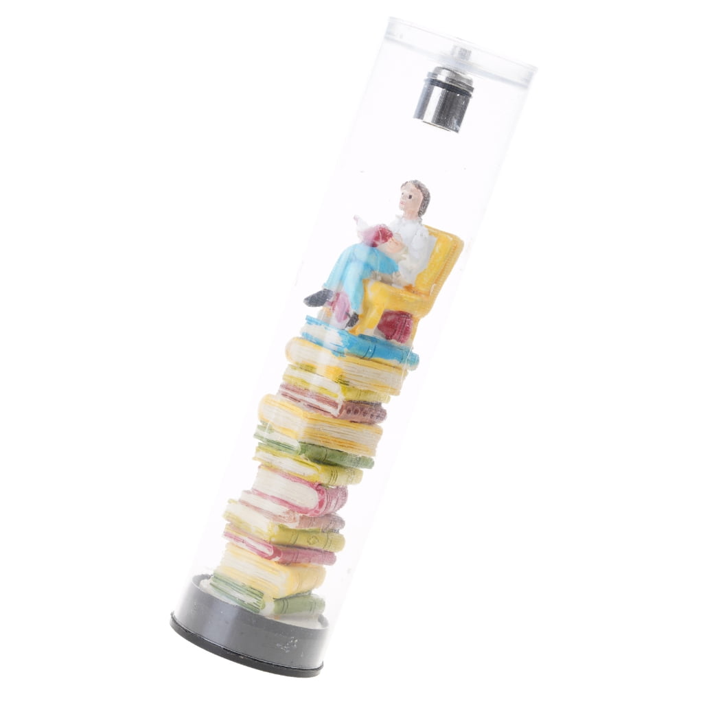 WINDLAND Portable Reading Themed Nightlight With Miniature Books Resins ...