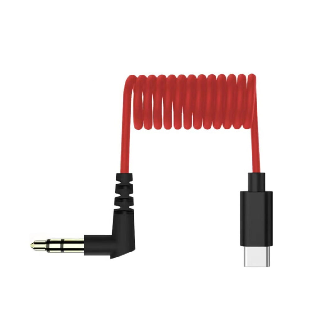 WINDLAND Portable USB C Mic Cable Type C/3.5mm TRS/TRRS Plugs Coiled ...