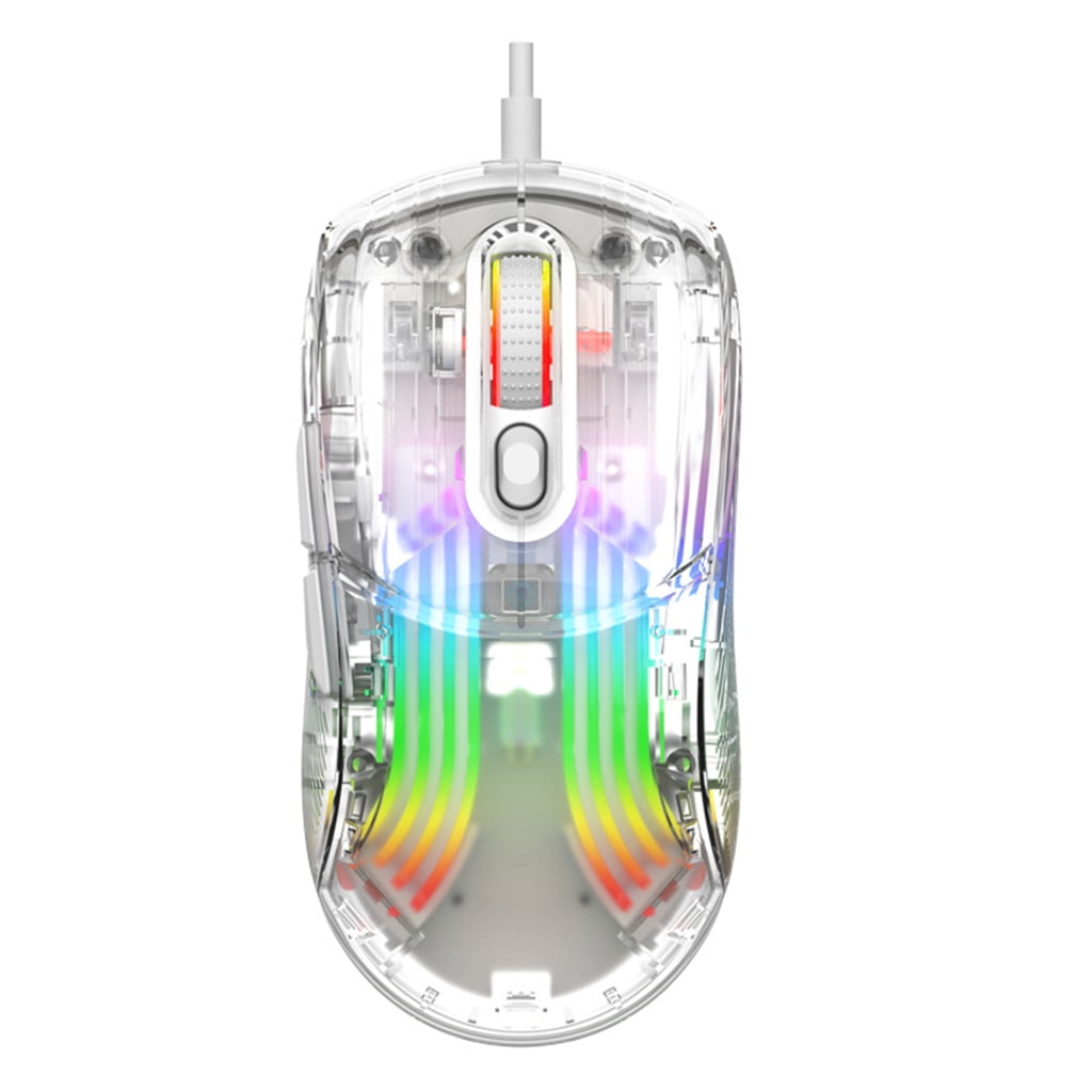 WINDLAND RGB Mouse Transparent Mute Ergonomic Mouse Wired For Computer ...