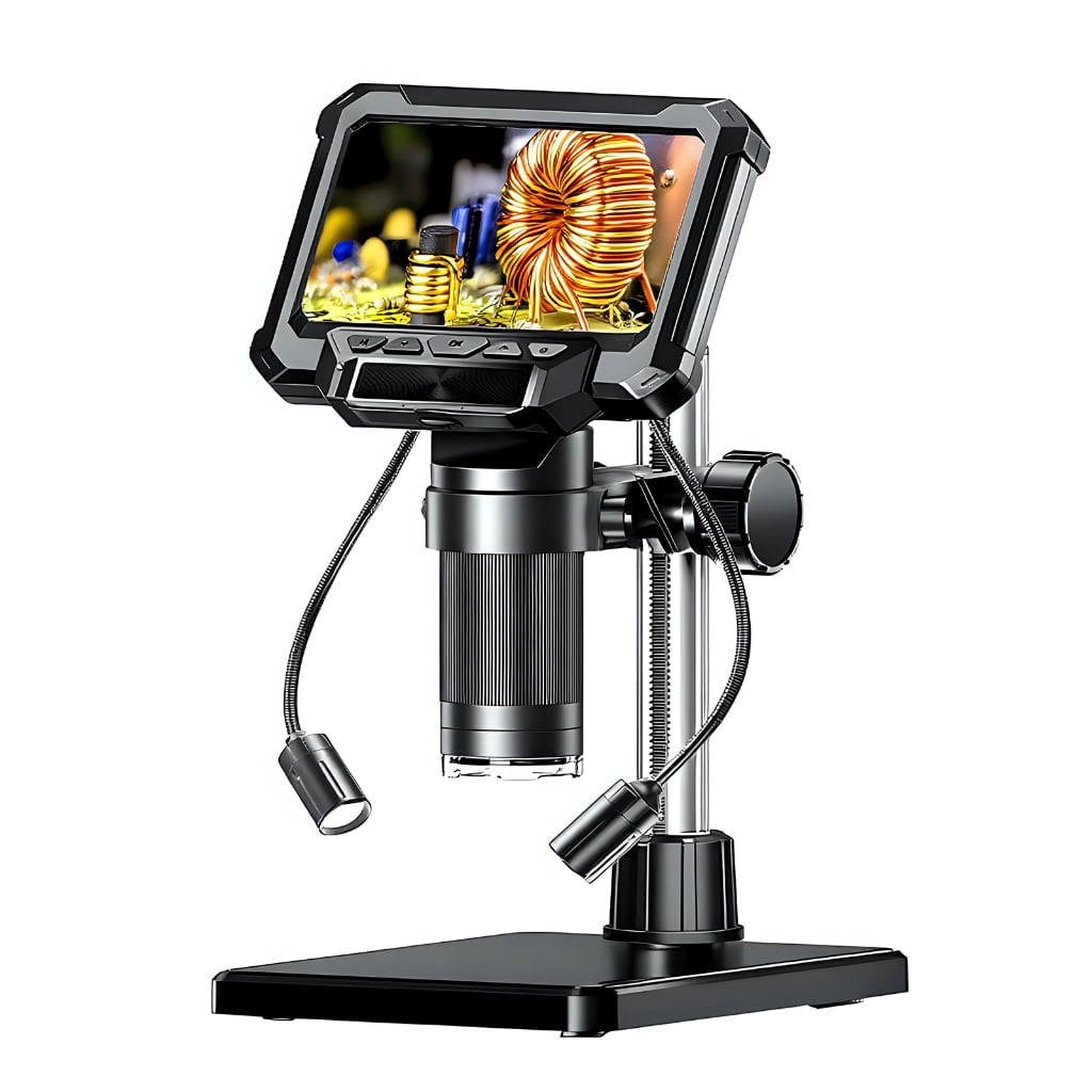 WINDLAND Rechargeable 4.3Inch Digital Microscope Adjustable Lighting ...