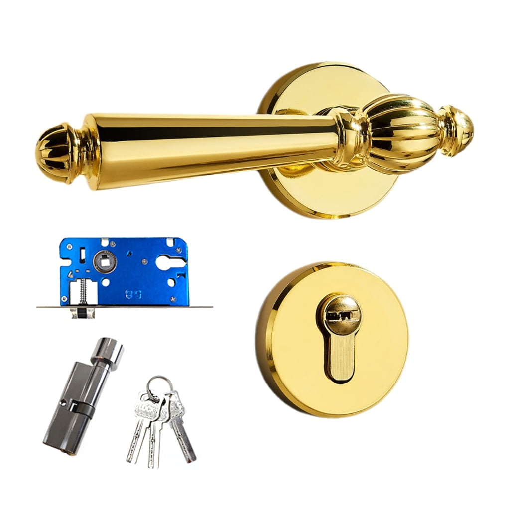 WINDLAND Reliable Zinc Alloy Door Handle Lock Set Bedroom Door Lockset ...
