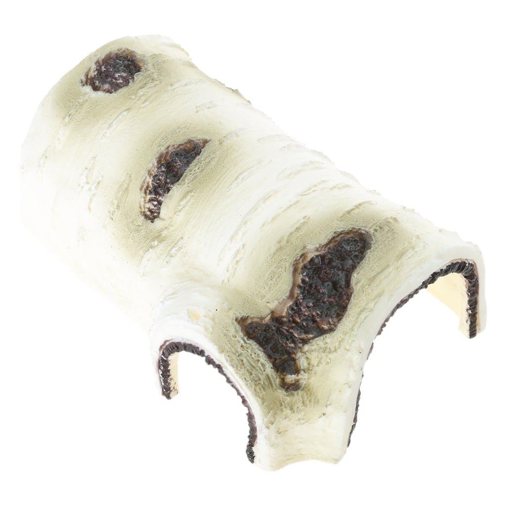 WINDLAND Reptile Hide Cave Small Animal Hideaway Artificial Birch Log ...