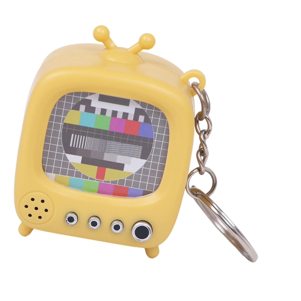 WINDLAND Retro Mini TV Keychain Light Up Sound Function Vintage Design ...