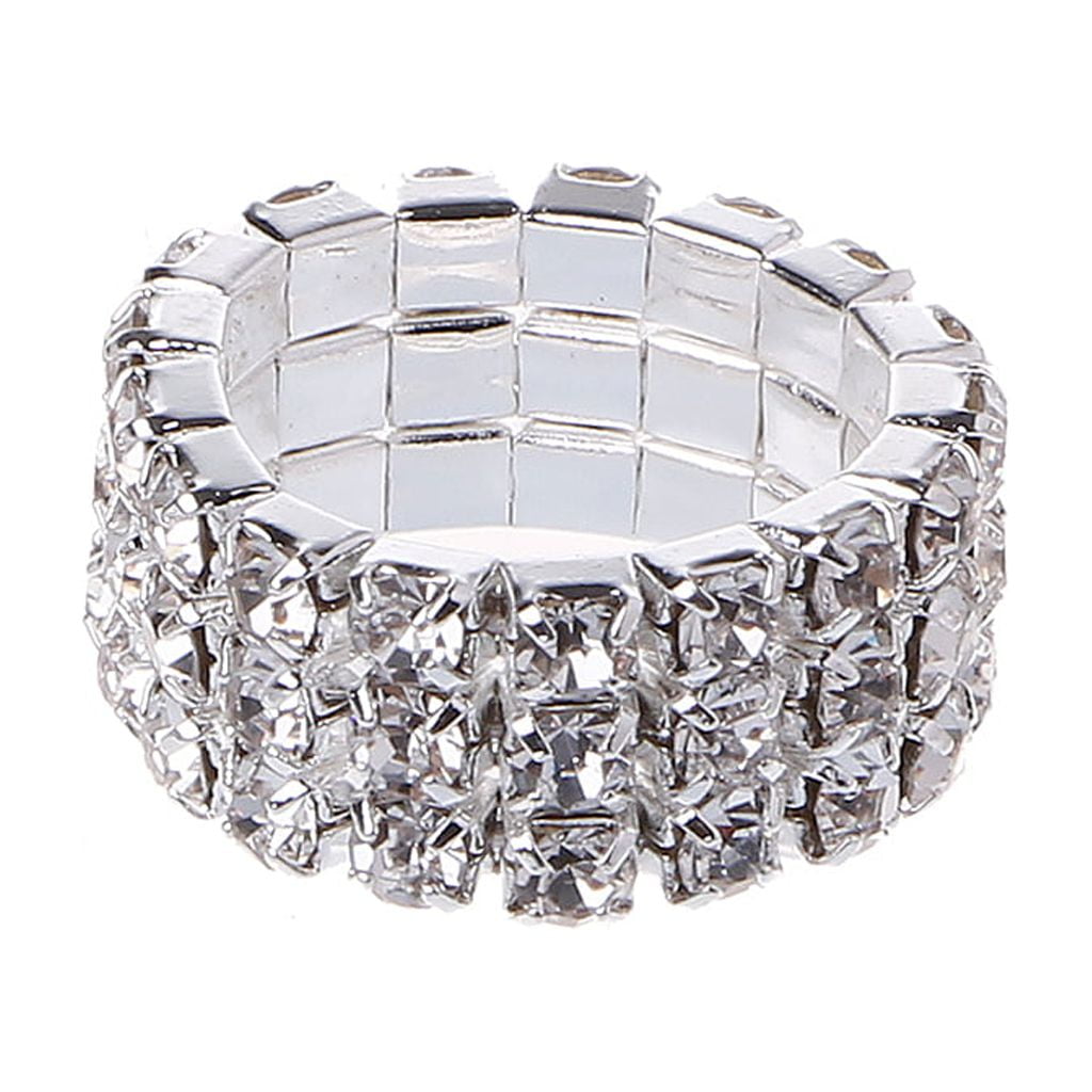 WINDLAND Romantic Engagement Wedding Ring Elastic Stretch Finger Ring ...