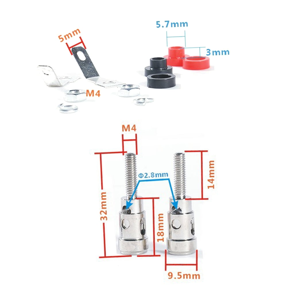 WINDLAND Set of 1 pair Binding Post Metal Binding Speakers Terminals ...