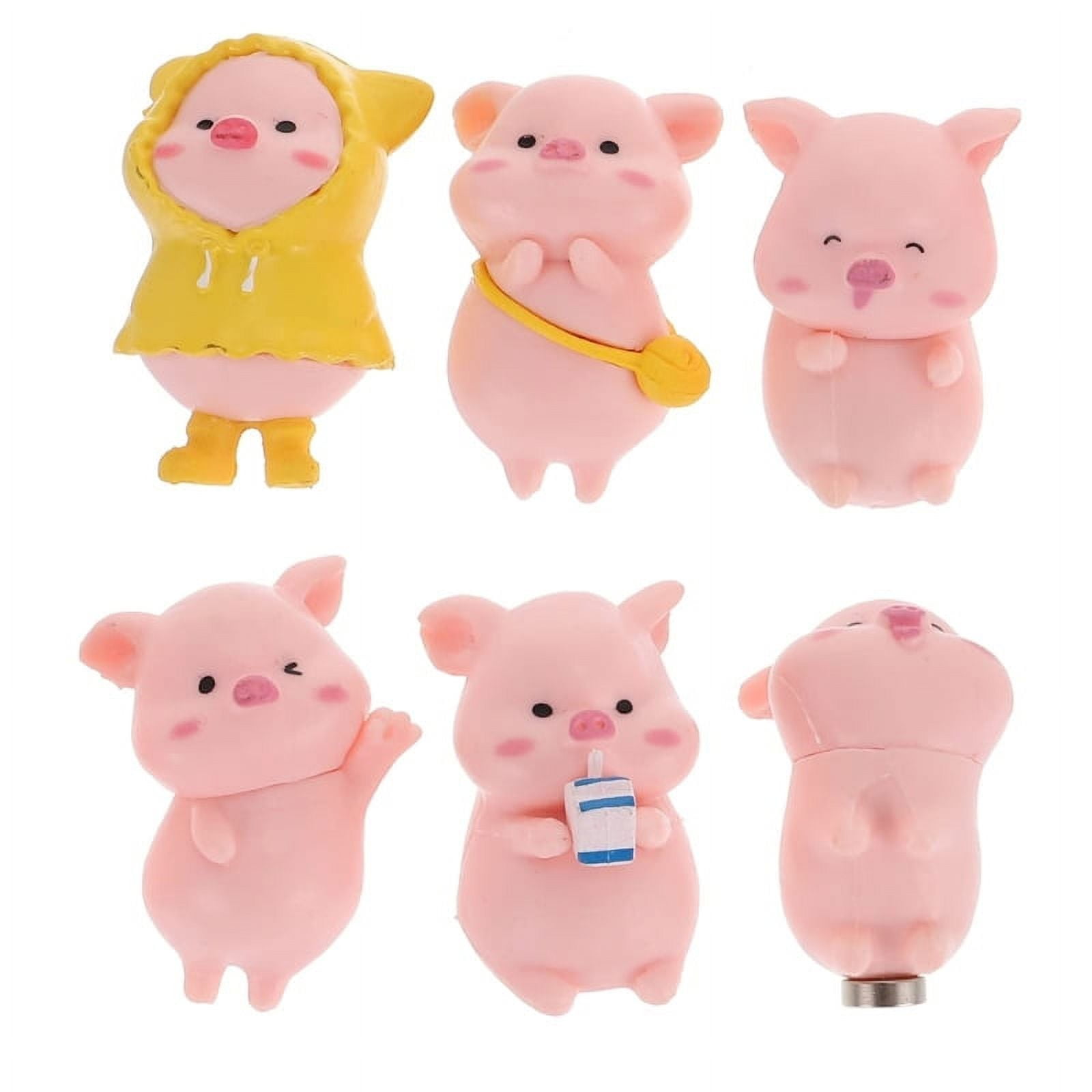 WINDLAND Set of 6 Cartoon Fridge Magnets Animal Pig Magnetic Kid Toy ...
