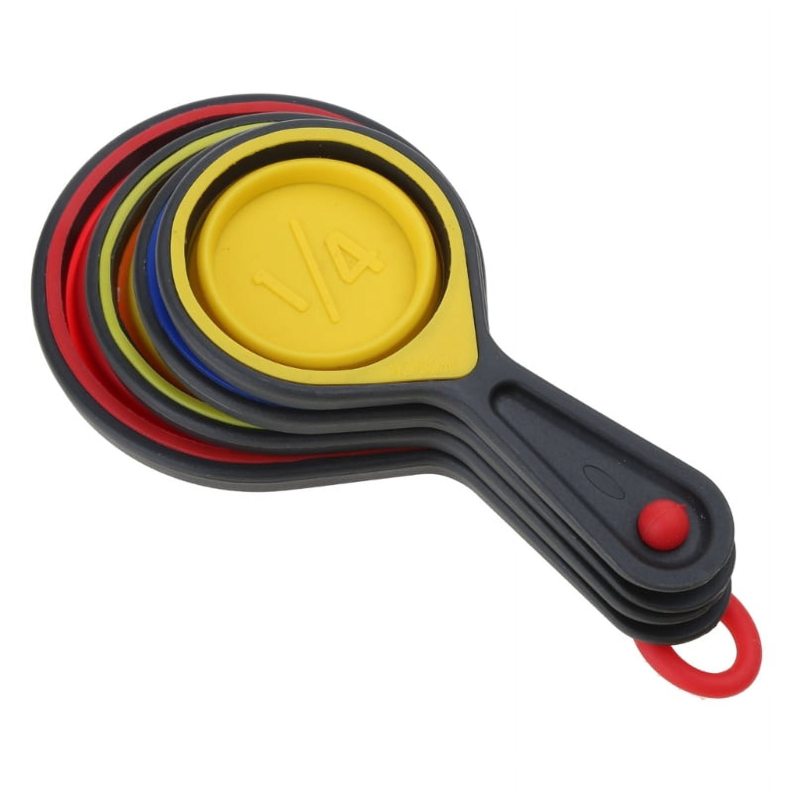 WINDLAND Silicone Measuring Cup Set Collapsible Measurement Spoon 4 ...