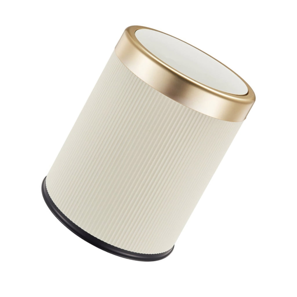 WINDLAND Small Round Garbage Can Press Trash Can with Cover, Suitable ...