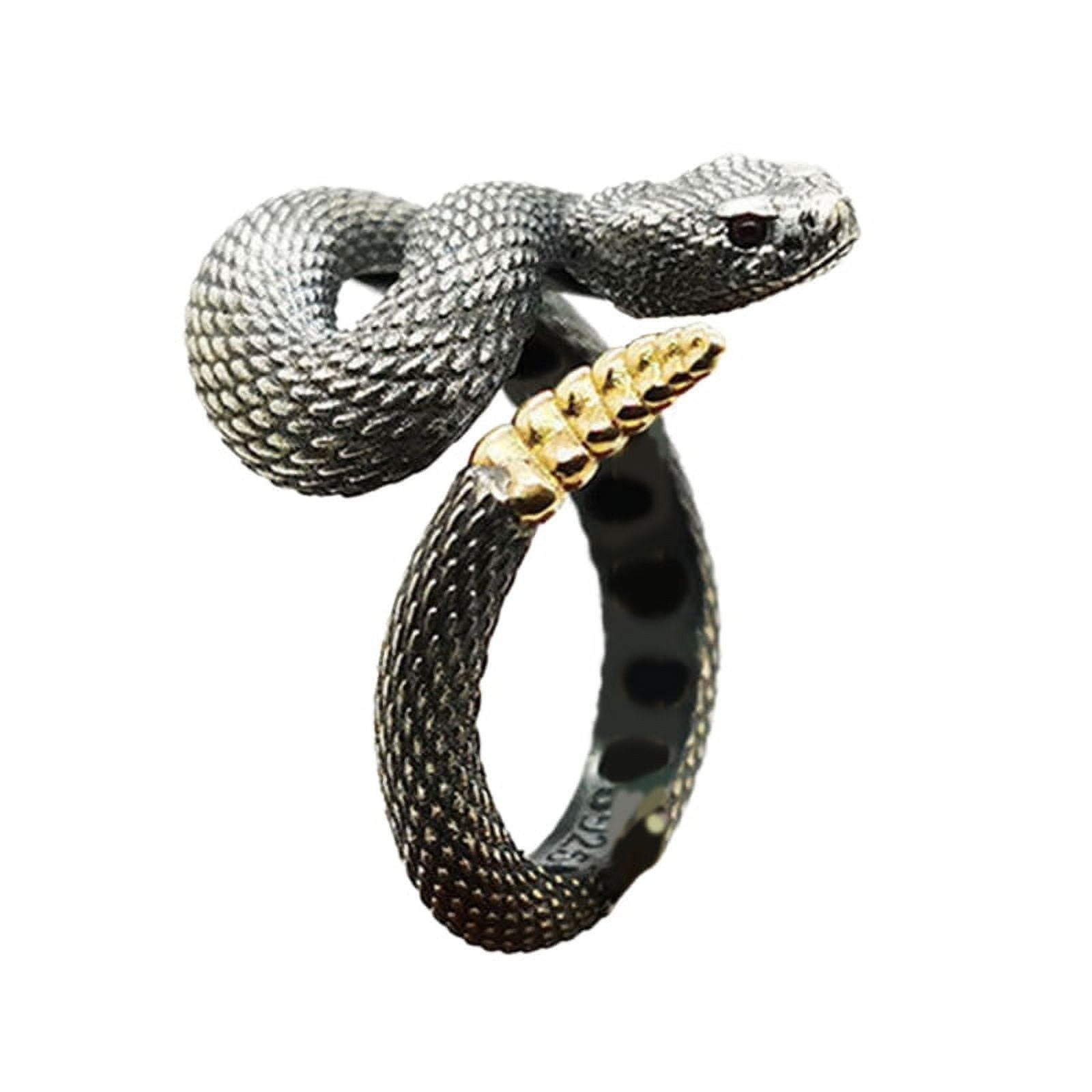 WINDLAND Snake Ring Animal Punk Finger Ring Gothic Rattlesnake Wrap ...