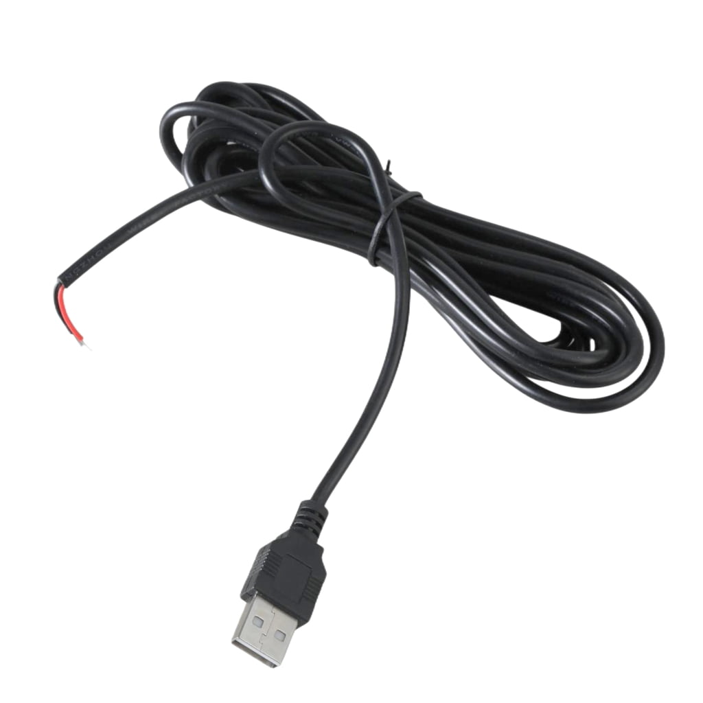 WINDLAND Straight Head USB to 2pin Bare Wire Open End Power Cord ...