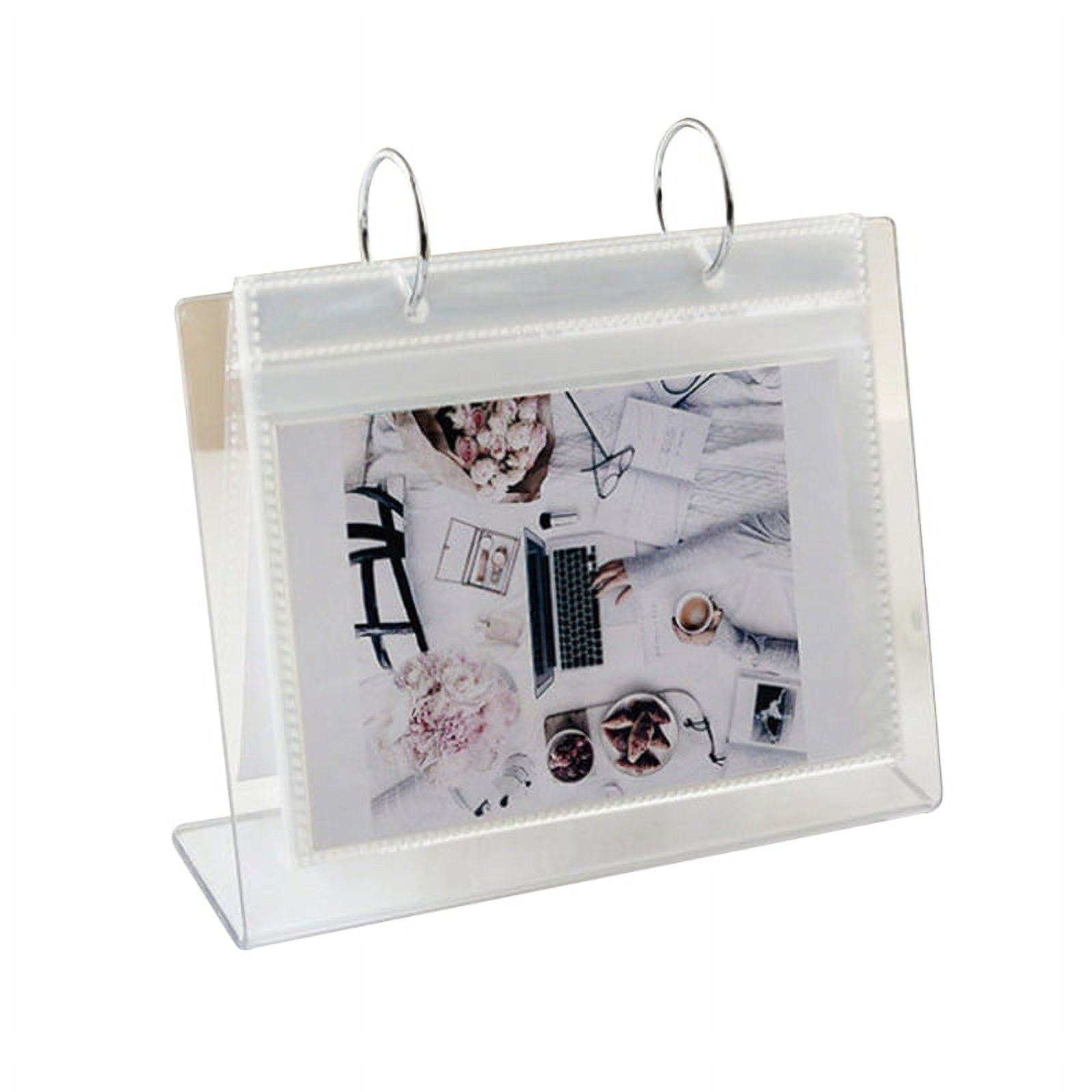 WINDLAND Tabletop Flip Photo Frame Photo Album 68 Pockets Desk Calendar ...