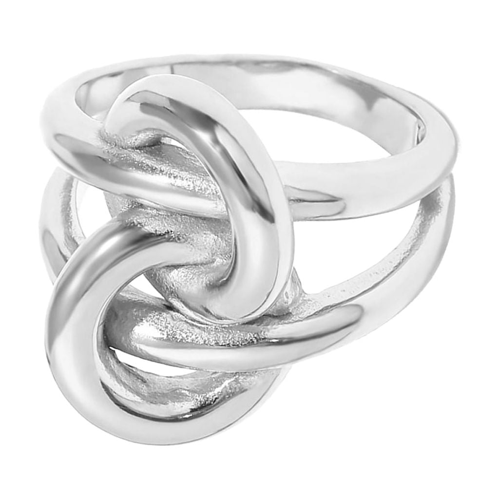 WINDLAND Trendy Double Layered Knot Rings in 18K Gold Plated Sturdy ...