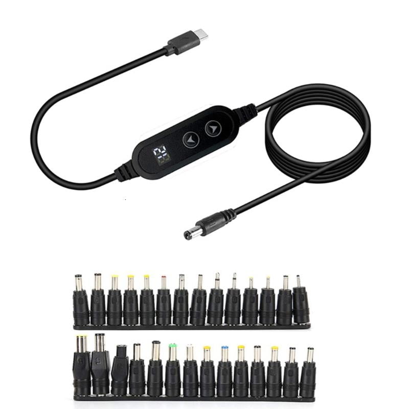 WINDLAND Type C to DC5521 Power Cable 5V9V12V15V20V with Optional Tips ...