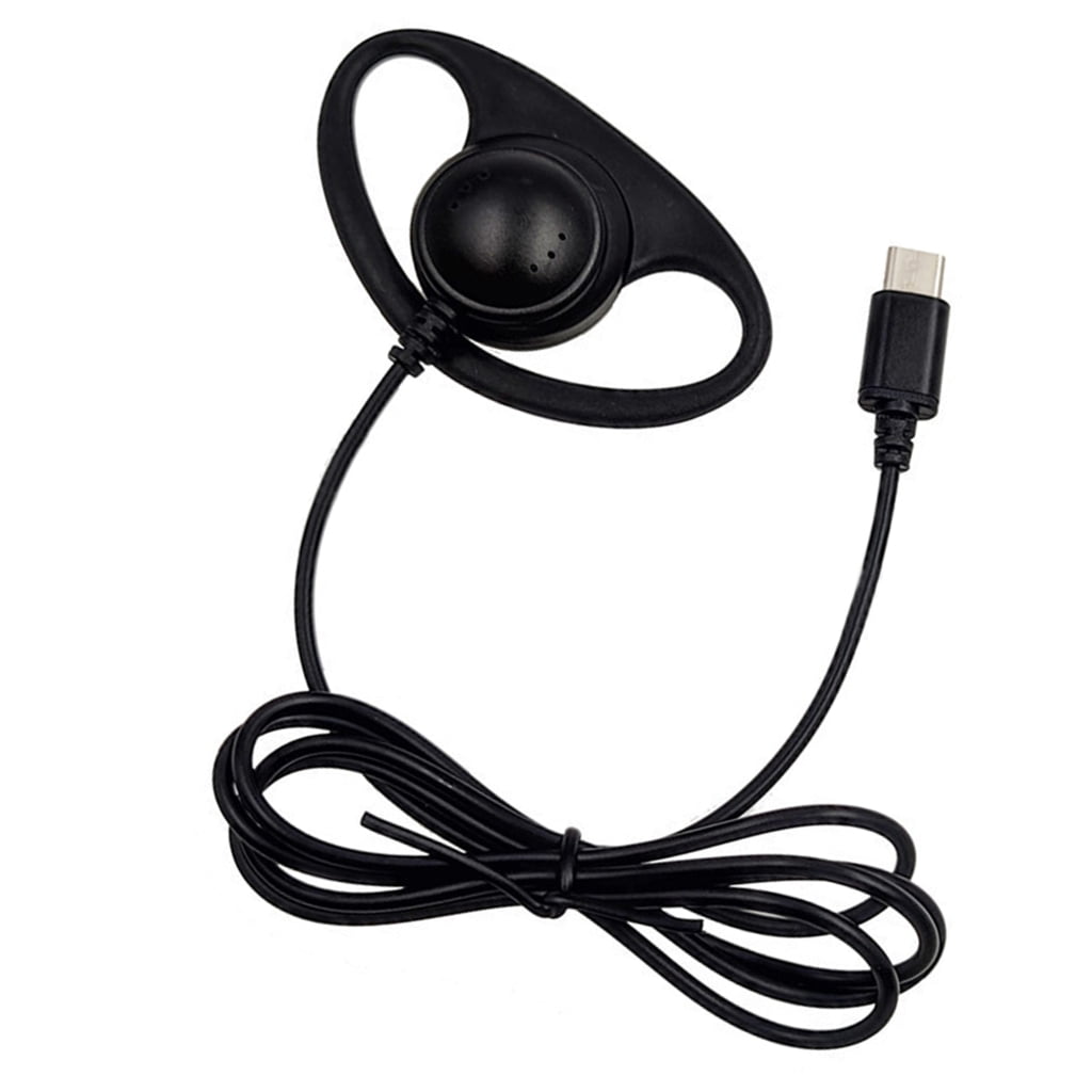 WINDLAND USB C Ear Hook Single-Side Earphones Mono Earbud Corded ...