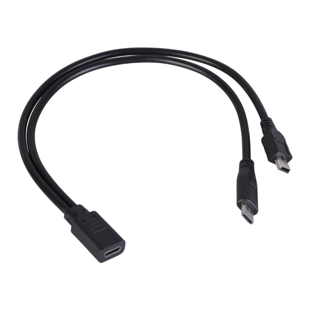 WINDLAND USB C Female to Mini USB+Type C Male Splitter Extension ...