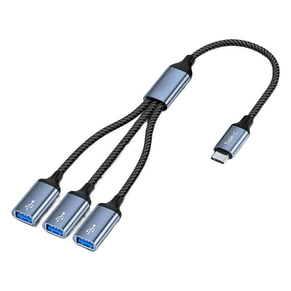 WINDLAND USB C To 2/3 Port Adapter Fast Charging Data Sync OTG Enable ...