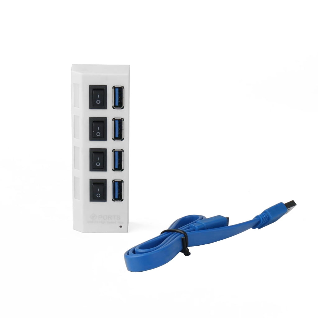 WINDLAND USB Hub 3.0 Splitter,4 Port USB Port USB Data Hub w/ On/Off ...
