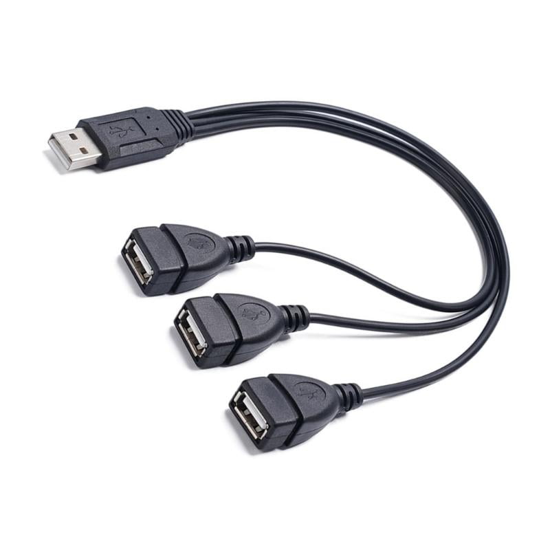 WINDLAND USB Splitter Cable 1 Male to 3 Female Power Extension Hub ...