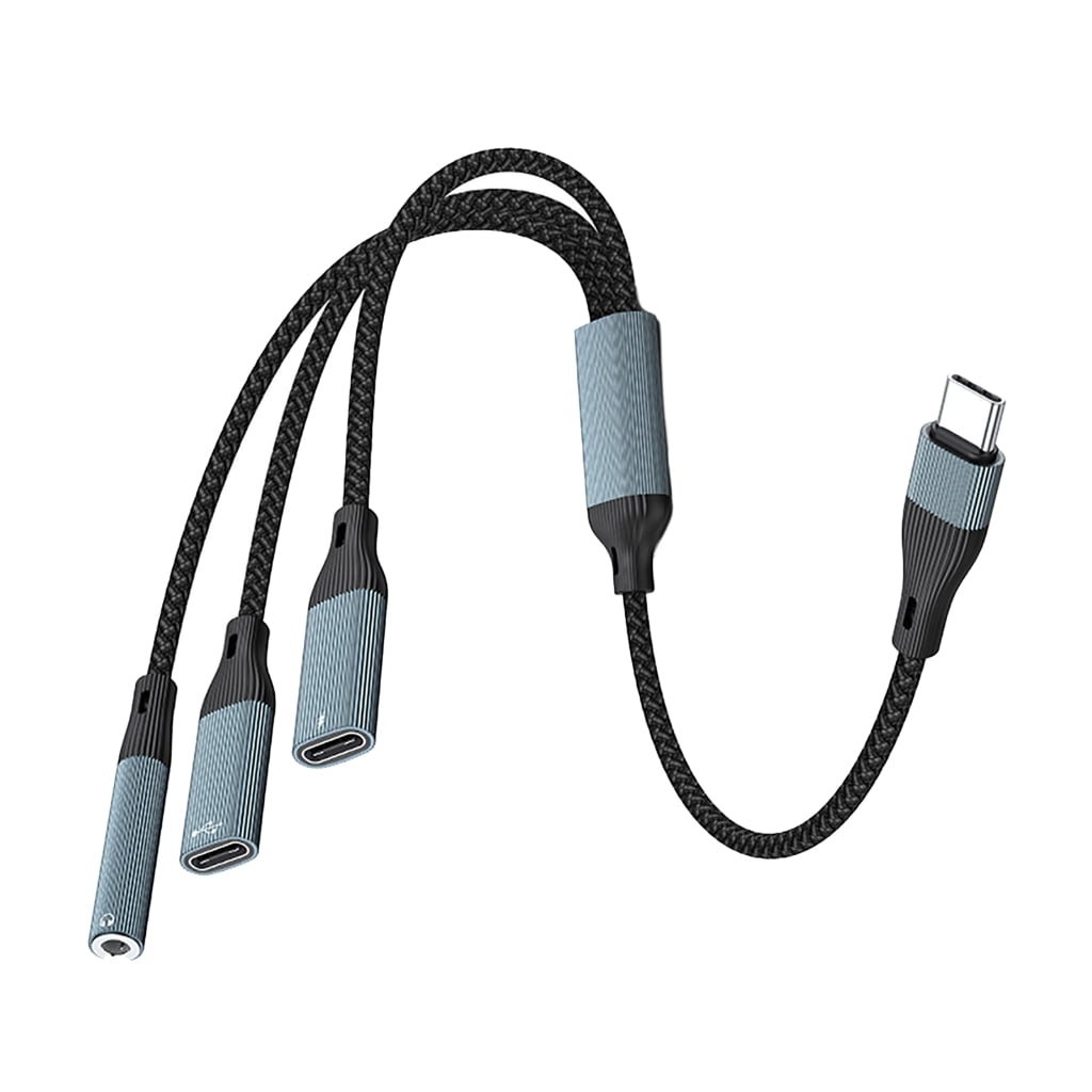 WINDLAND USB Type C 3 in 1 Hubs Cable 3.5mm Sound PD60W Quick Charging ...