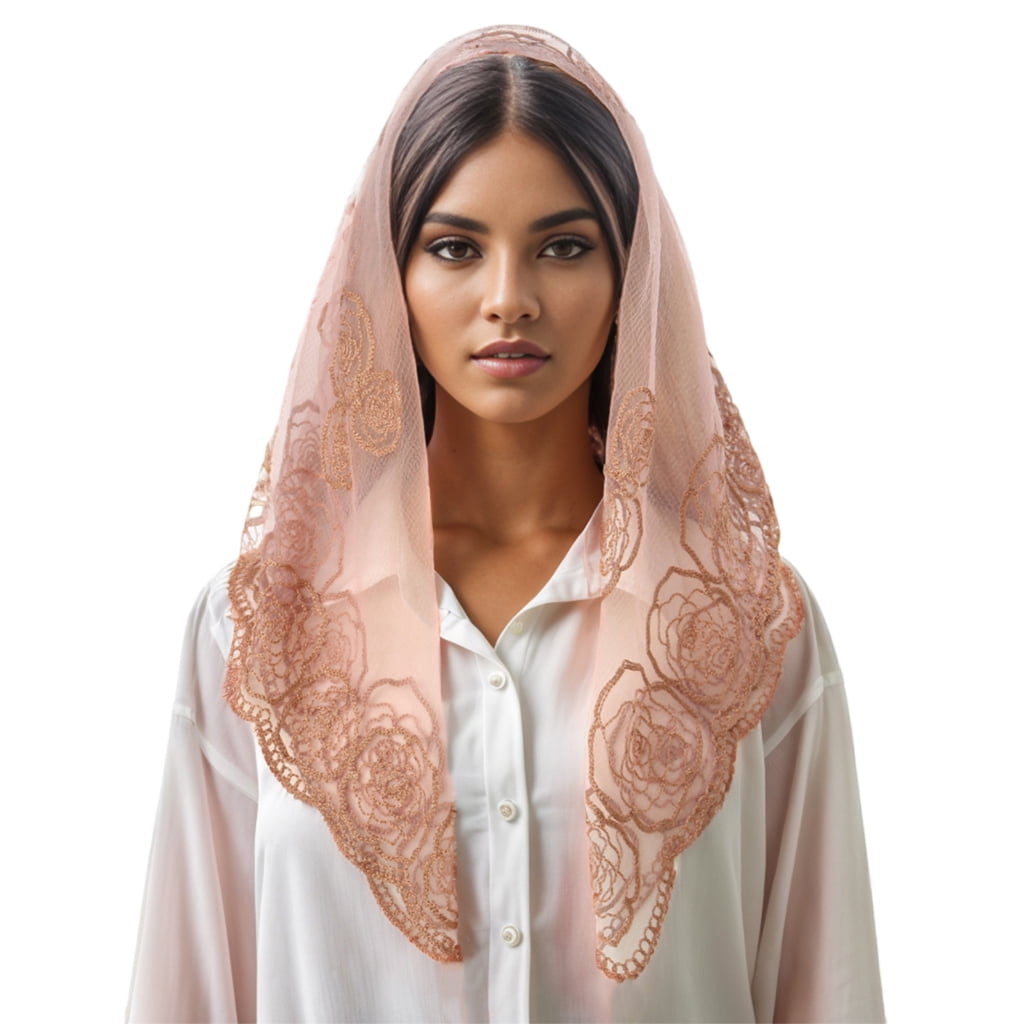 WINDLAND Vintage Lace Scarf Latin Mass Head Scarf Spanish Head Covering ...