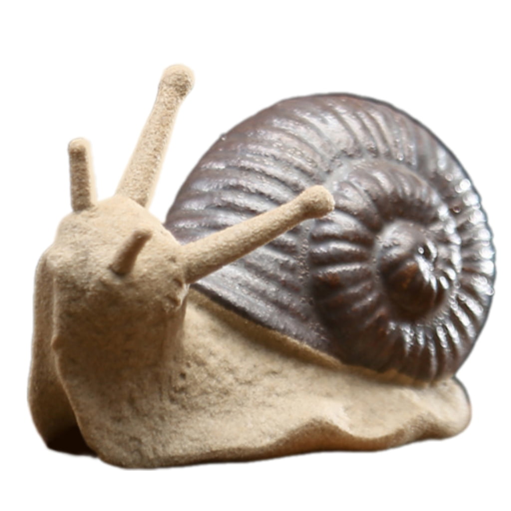 WINDLAND Whimsically Pottery Snail Figurine Ornament for Fairys Garden ...