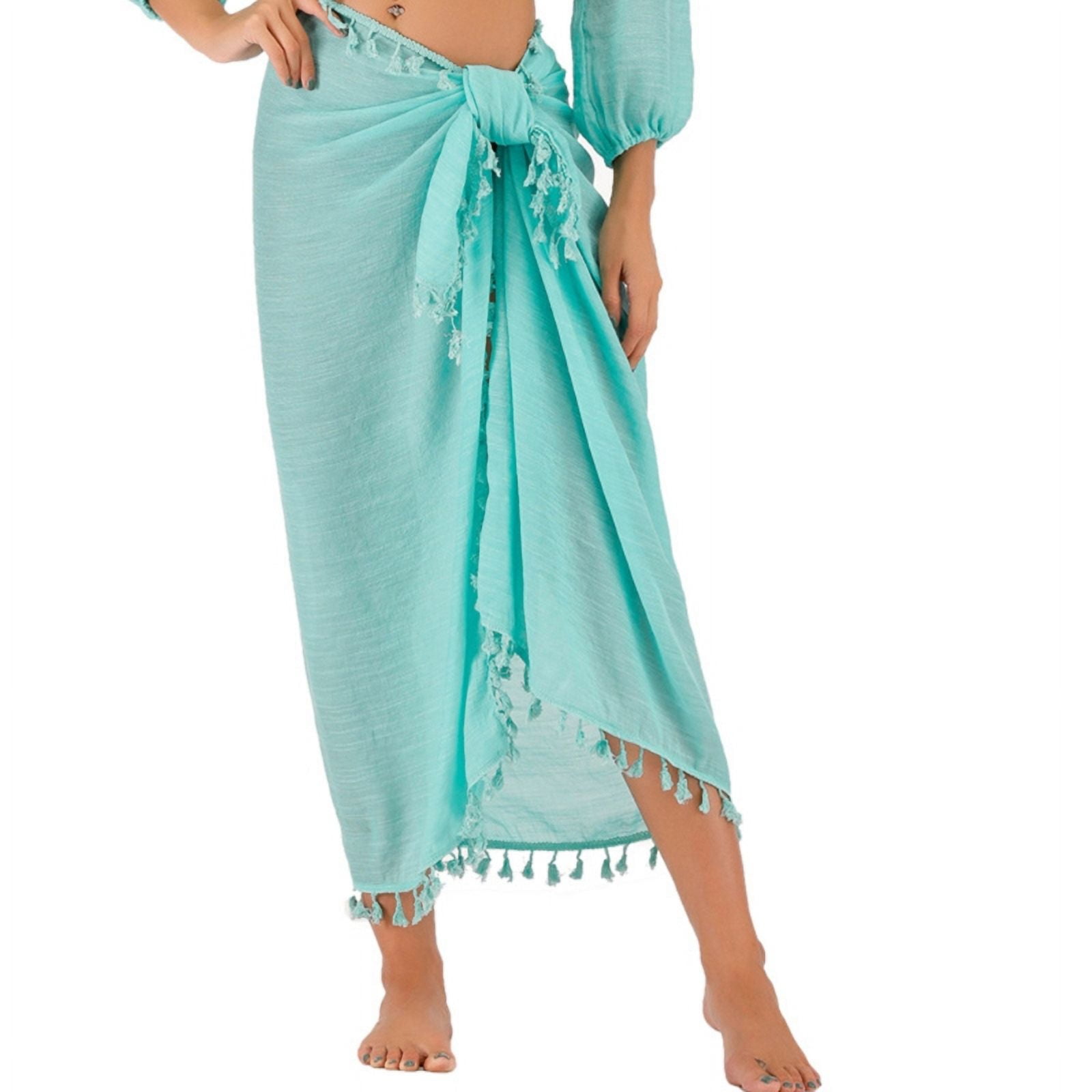 WINDLAND Women Beach Long Sarong Swimsuit Coverups Wrap Pareo with ...