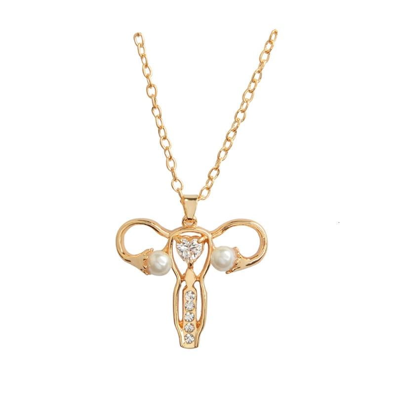 WINDLAND Women Womb Brooch Pin Uterus Ovary Pendant Necklace Female ...