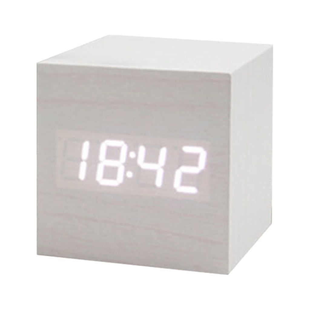 WINDLAND Wood Cube Voice Control Alarm Clock Decorative Clock Party ...