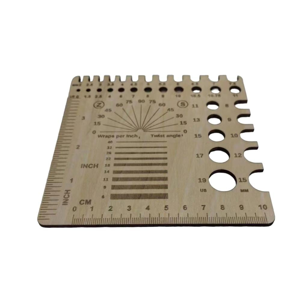 WINDLAND Wood Knitting Gauge Ruler Knitting Needle Gauge Square ...