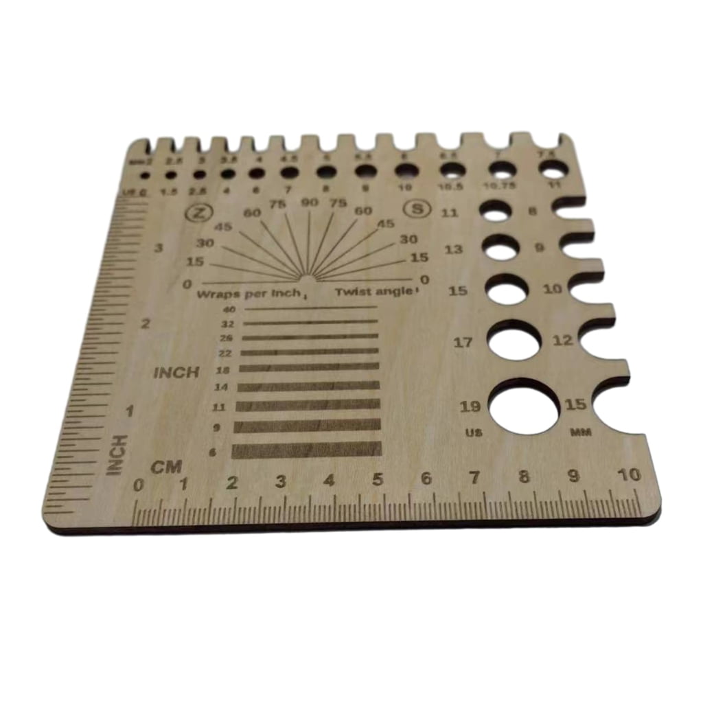 WINDLAND Wood Knitting Gauge Ruler Knitting Needle Ruler Wood Crochet ...