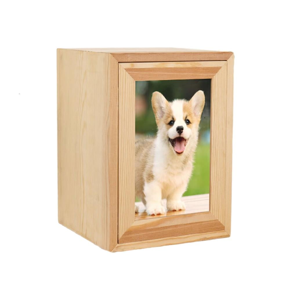 WINDLAND Wood Pet Ashes Box Pet Photo Customize Ashes Keepsakes Memory ...