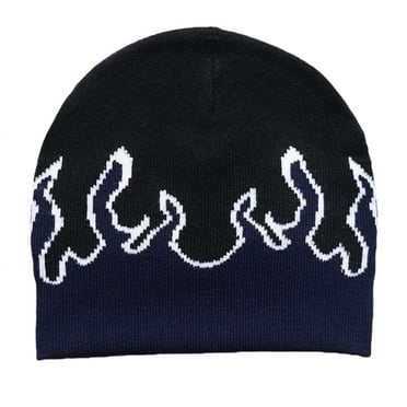 Couver Flame Fire Design Cuffless Beanie Hat Ski Beanie Hat - Black ...