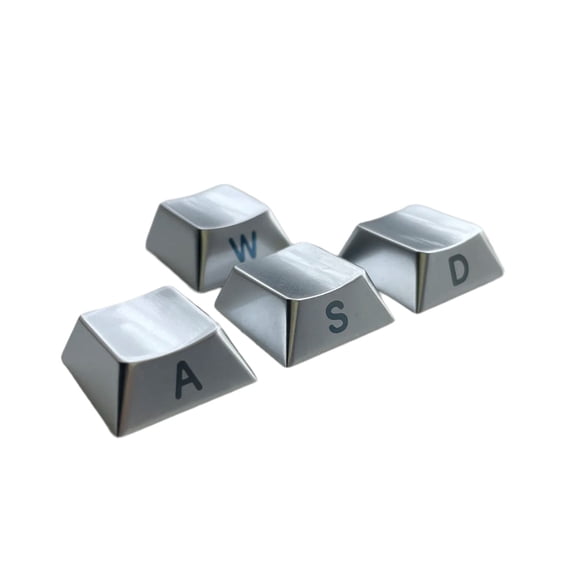 WINDLAND Zinc Alloy WASD Keycaps Gold/Silver Finish Side Engraving ...