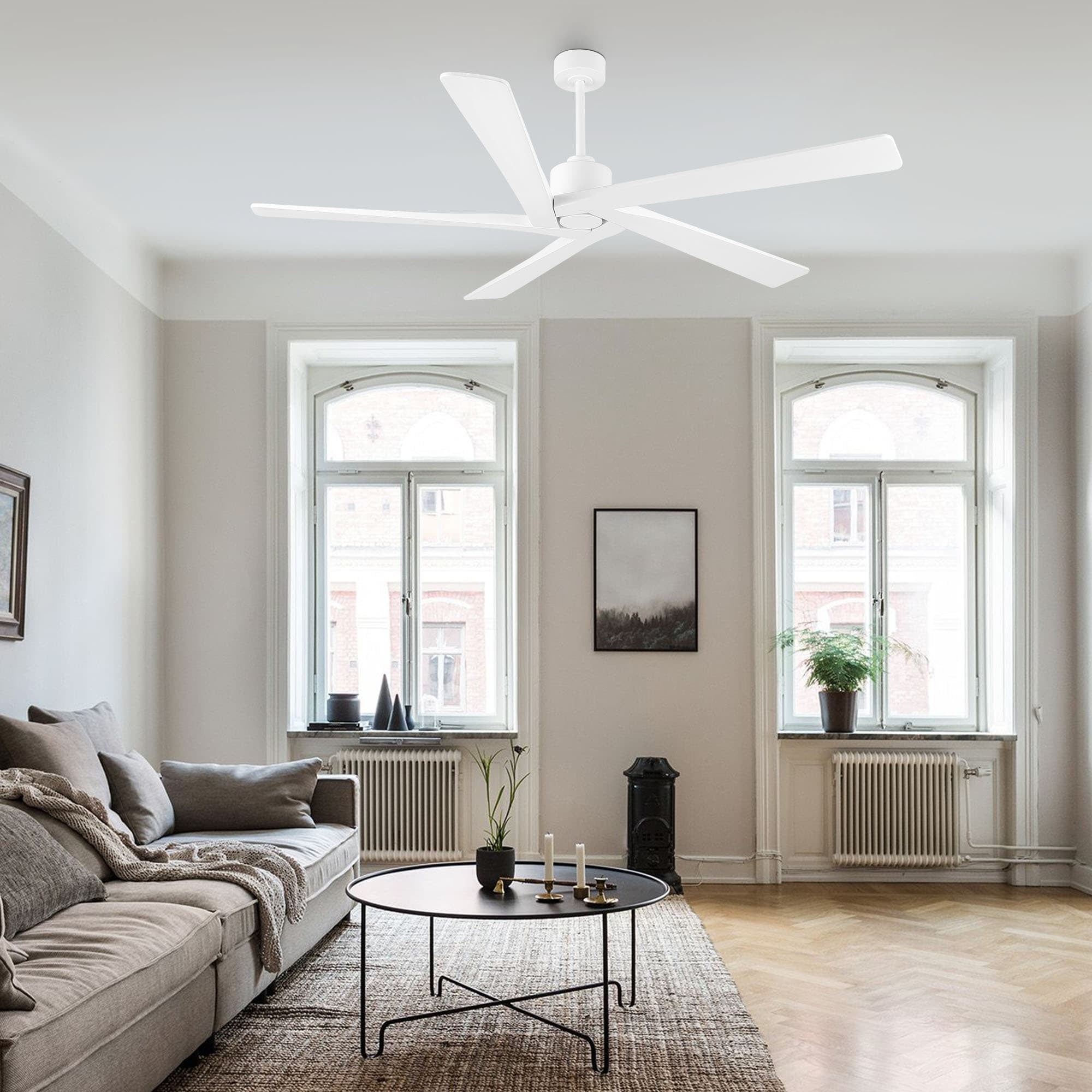 WINGBO 54 Inch DC Motor Indoor Ceiling Fan without Lights - N/A White ...