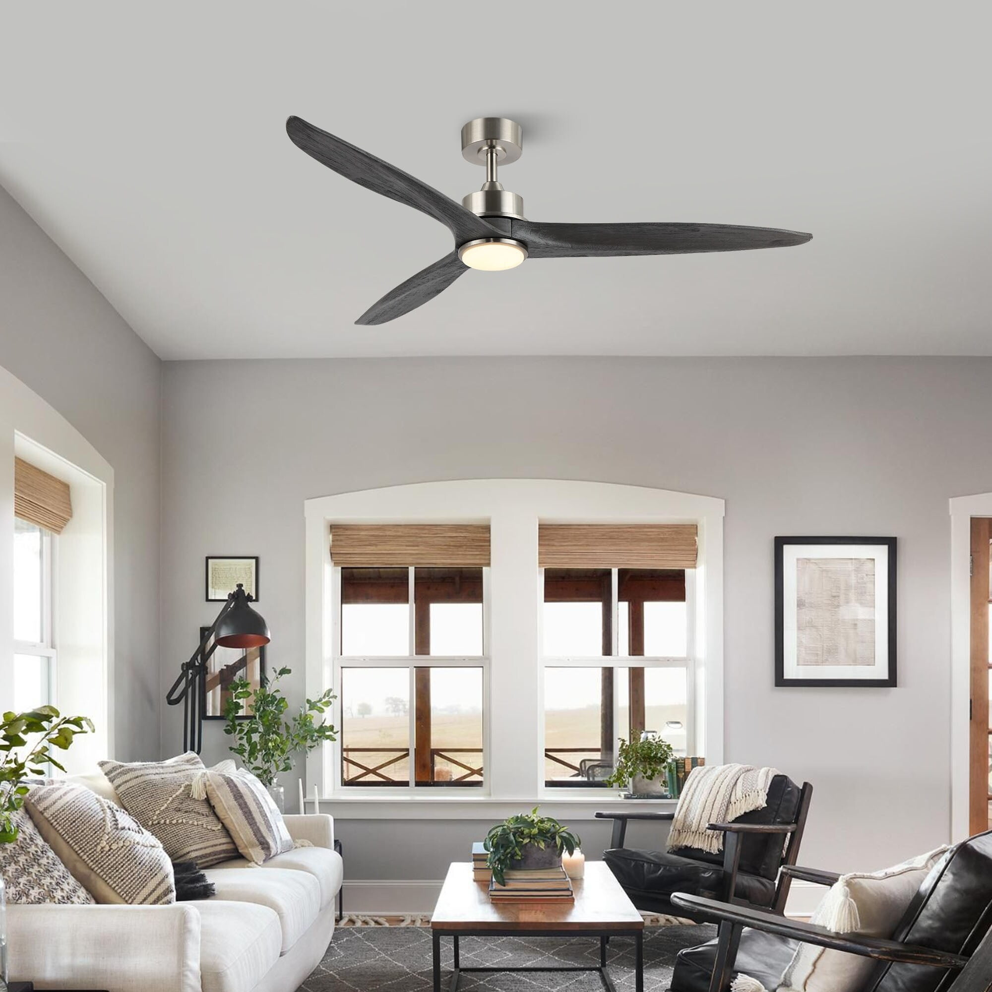 WINGBO 60 Inch DC Ceiling Fan with Lights and Remote Control, 3 ...