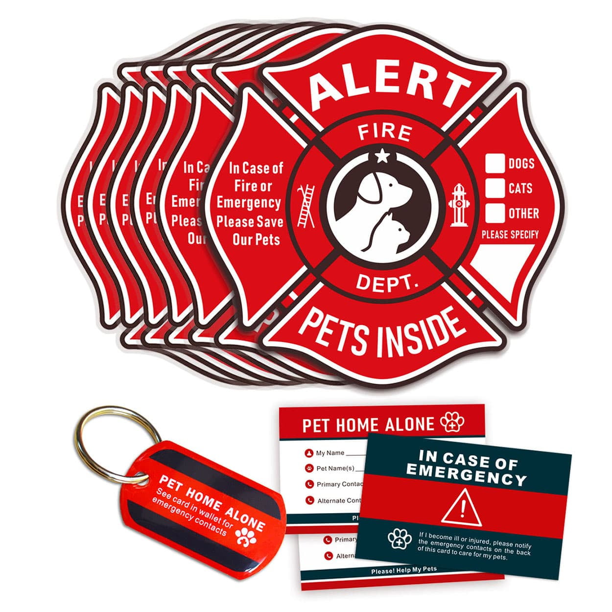 WINGKIND Pet Alert Sticker Save Our Pets Emergency Pet Inside Decal ...