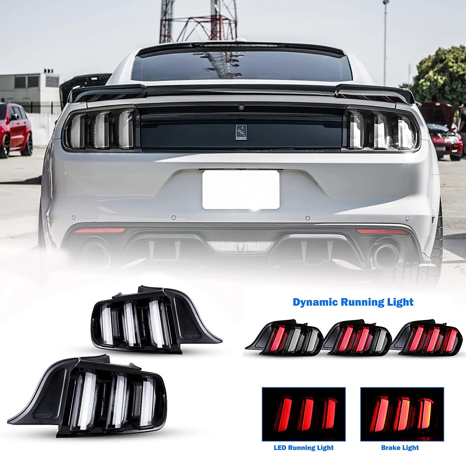 WINJET Euro Style LED Tail Lights for 2015-2022 Ford Mustang ...