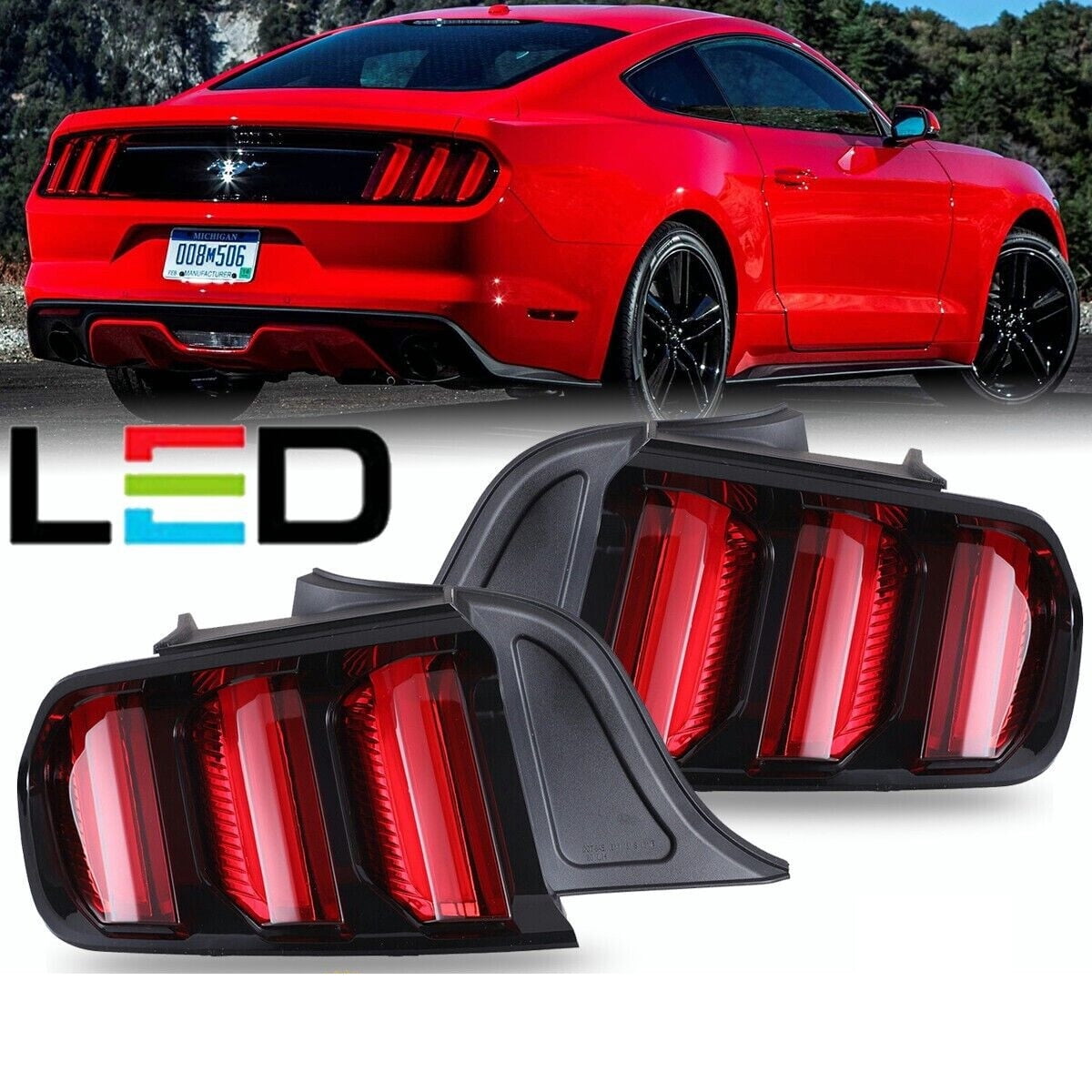 WINJET Tail Lights Euro Style Compatible with 2015-2022 Ford Mustang ...