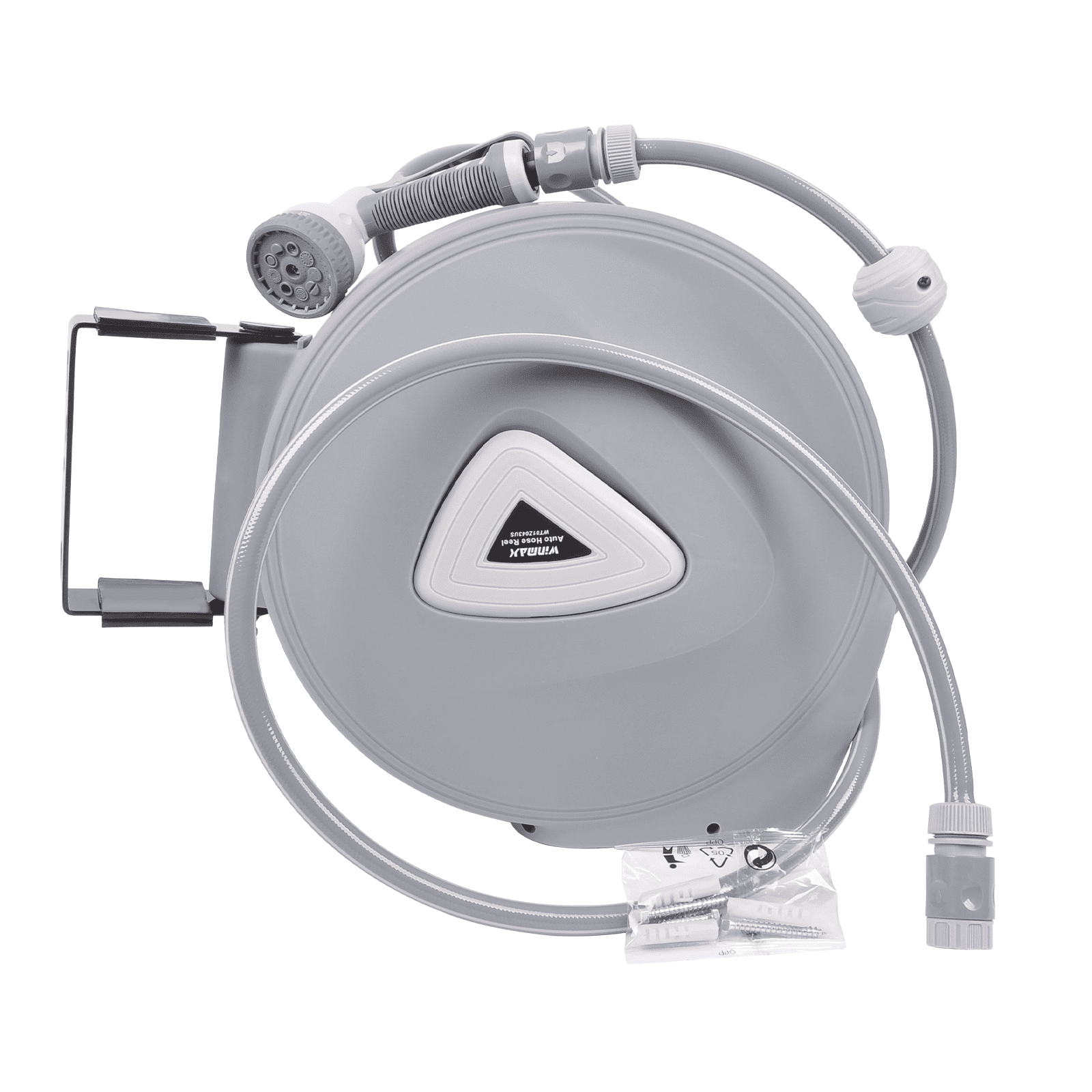 WINMAX AUTOMATIC 65 ft Retractable Garden Hose Reel with Brass Spray ...