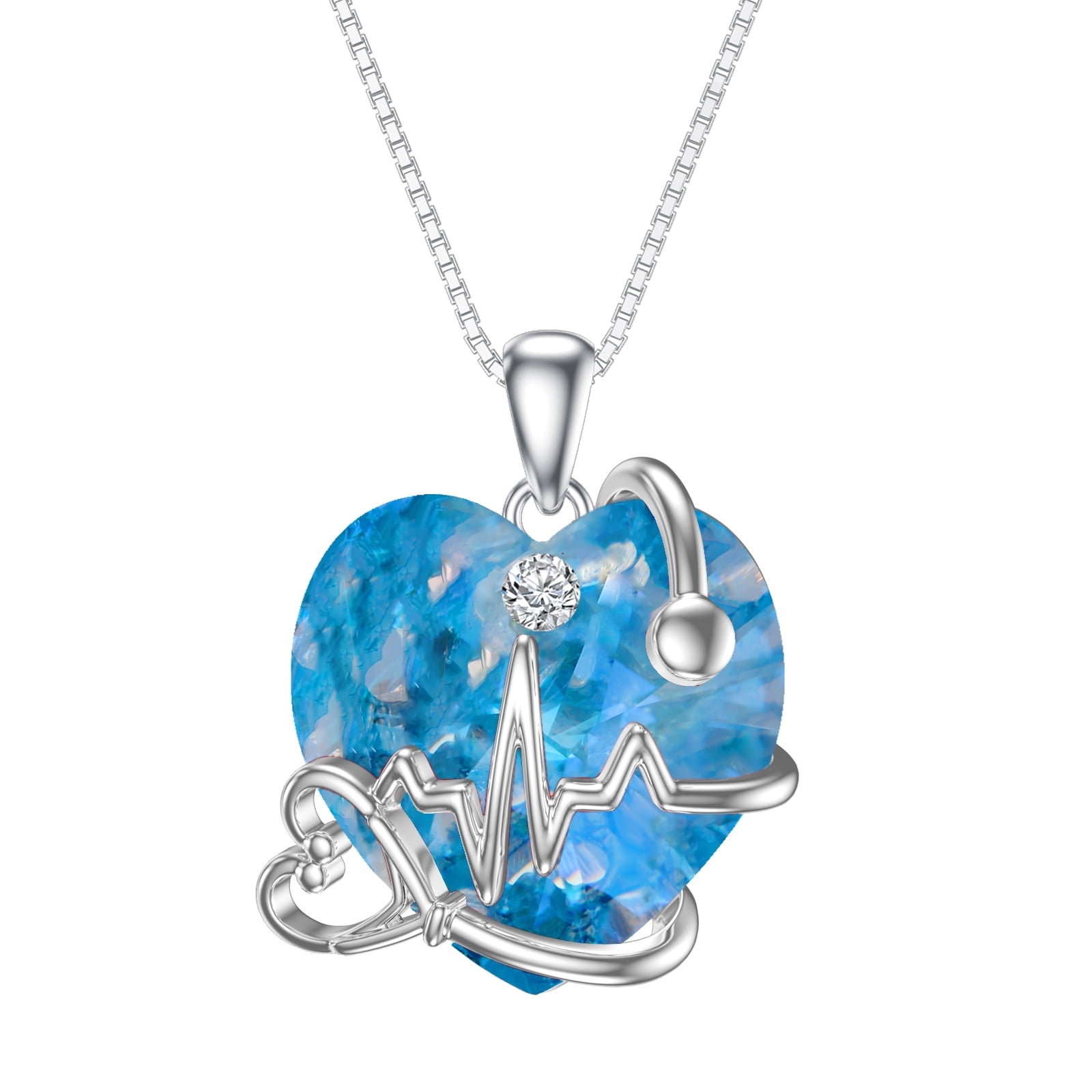 WINNICACA Christmas Gifts for Nurses Stethoscope Necklace Sterling ...