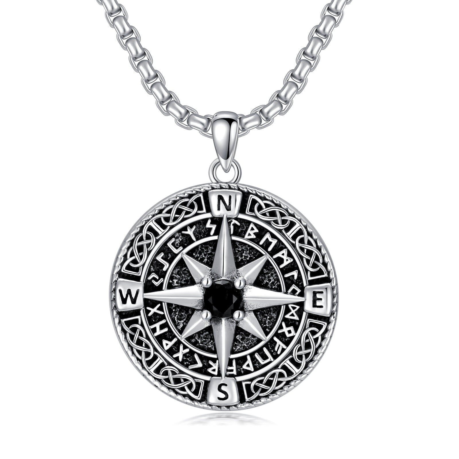 WINNICACA Father's Day Gifts for Men S925 Sterling Silver Compass ...
