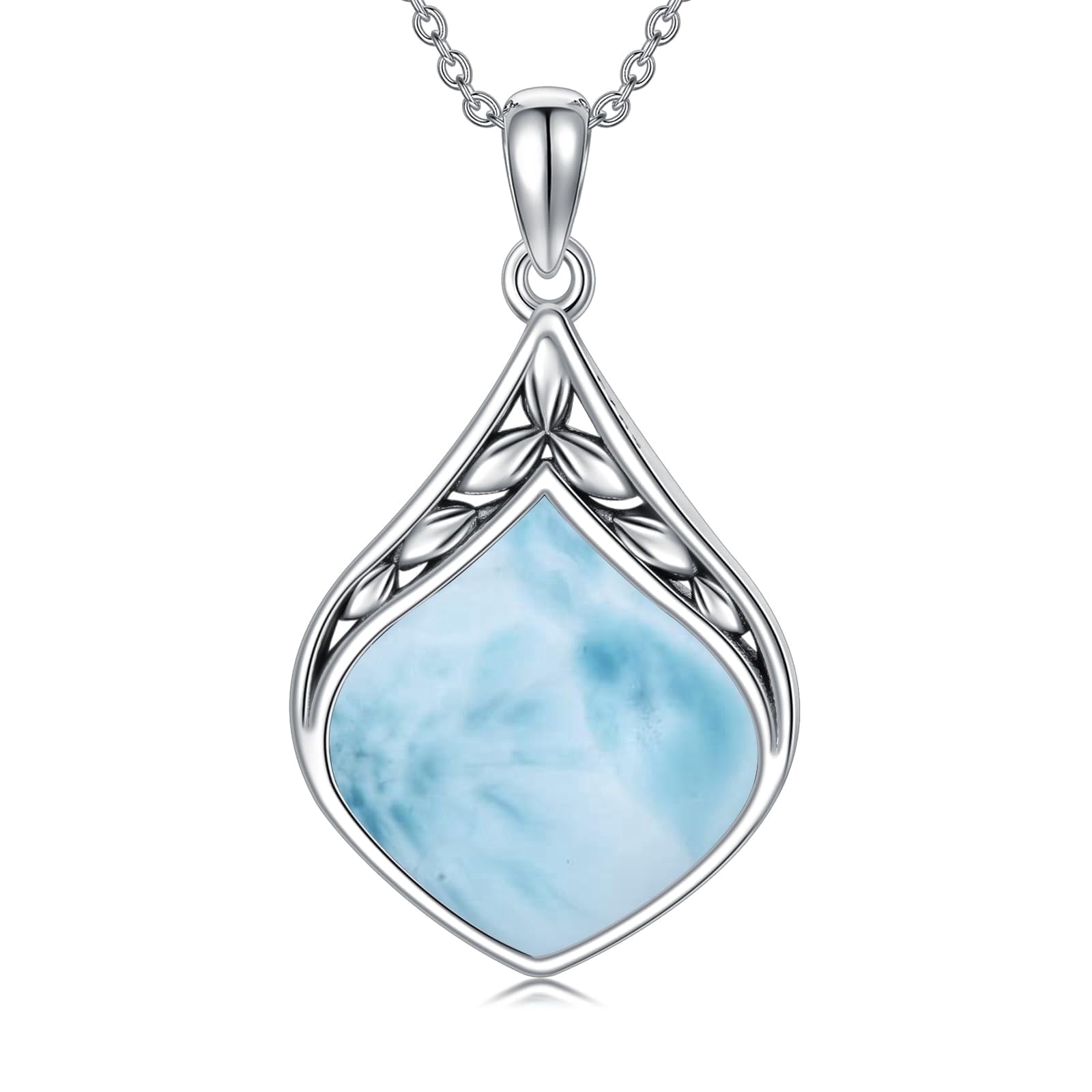 WINNICACA Teardrop Necklace 926 Sterling Silver Vintage Larimar ...
