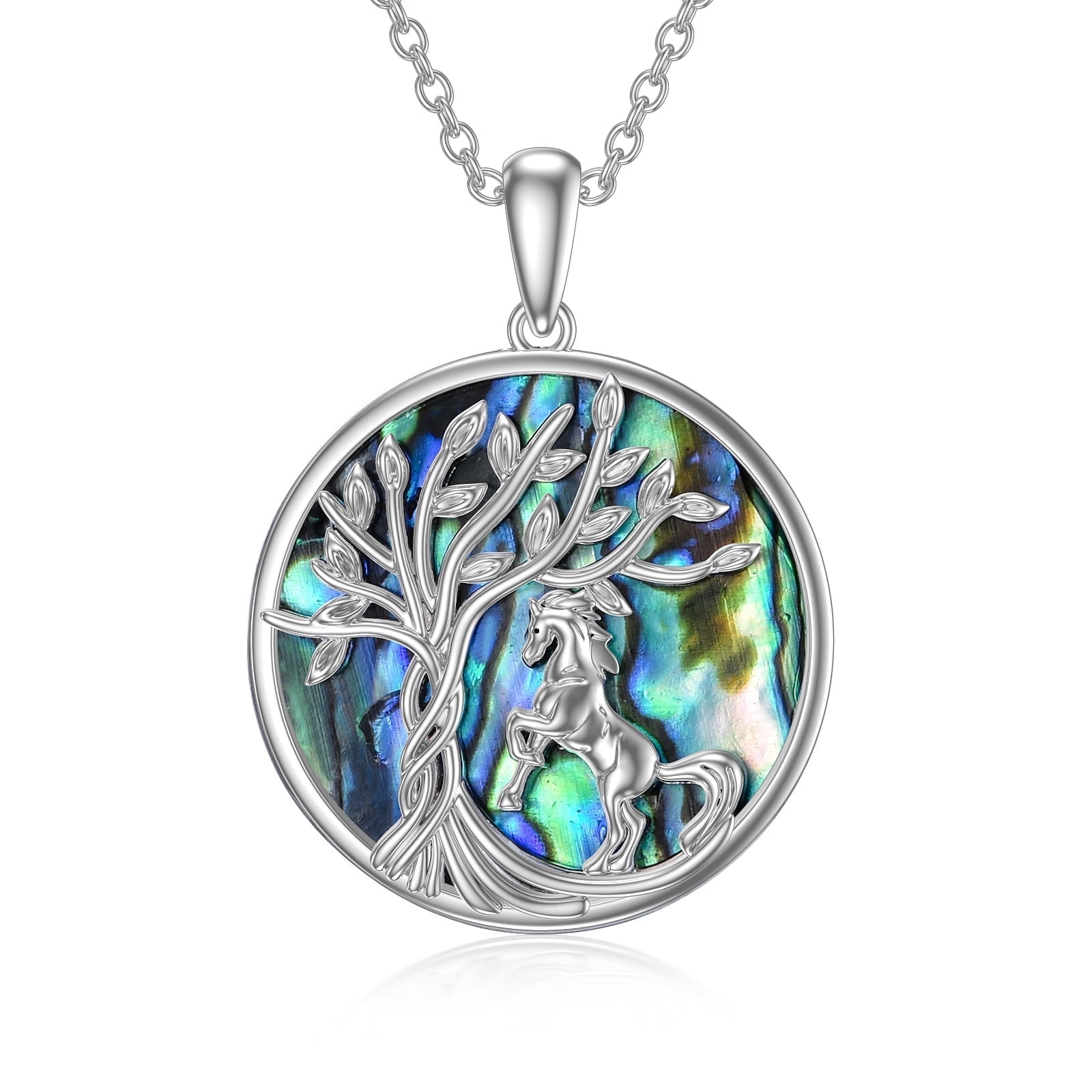 WINNICACA Horse Necklace 925 Sterling Silver Tree of Life Horse Pendant ...