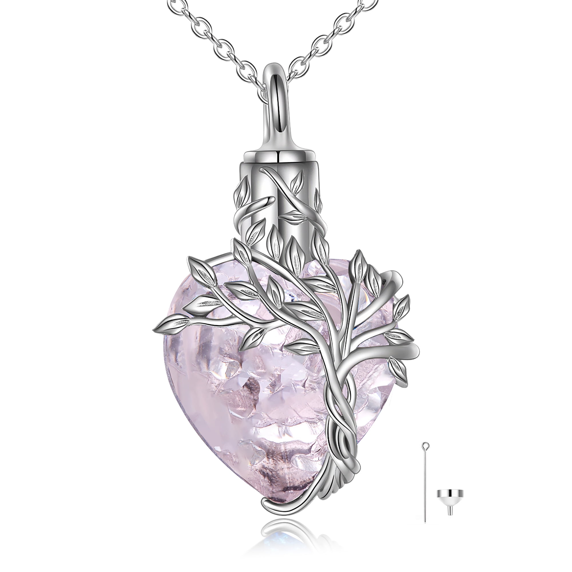 WINNICACA Mother's Day Gifts Pink Urn Necklace for Ashes Sterling ...