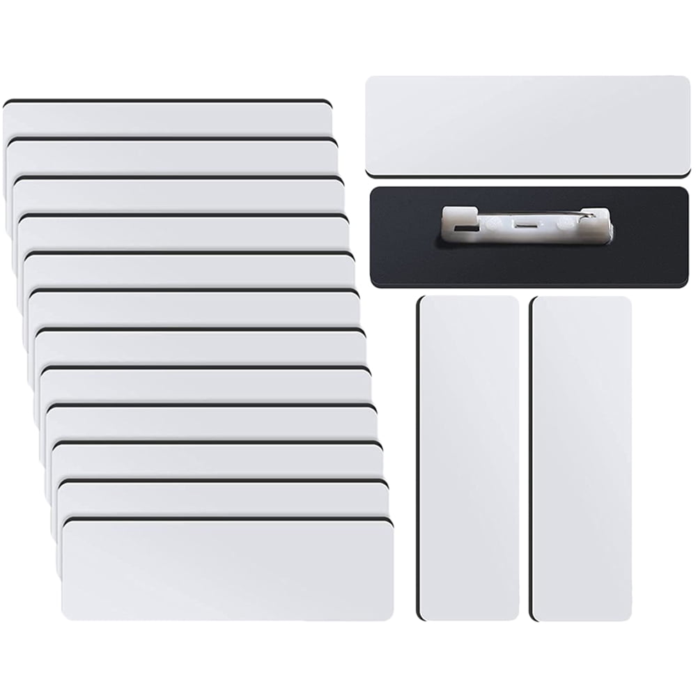 WINOMO 16pcs DIY Name Badge Blank Students Name Tags Round Corners Name ...