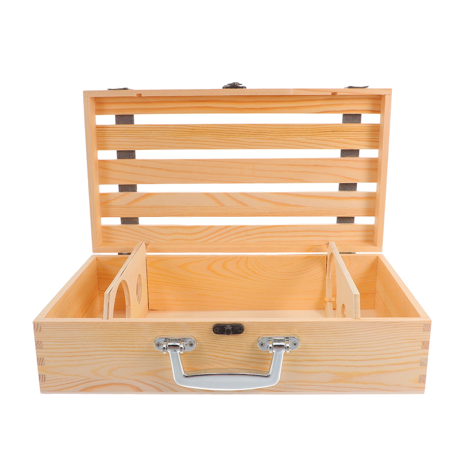 WINOMO Portable Storage Box Wine Bottle Storage Box Wood 1Pack Khaki ...