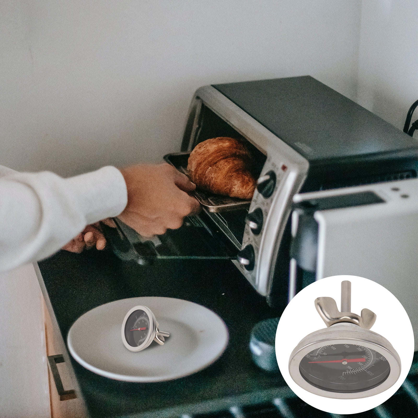 WINOMO 1Pack Oven Thermometer Cooking Bimetallic Round Dial Stainless ...