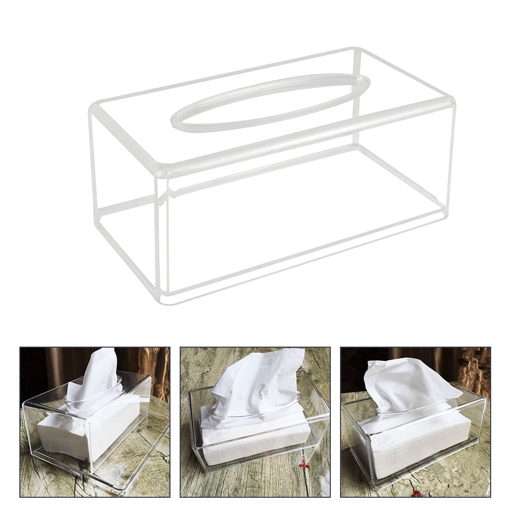 WINOMO Reusable Tissue Box Dispenser Transparent Acrylic 1Set 8.7x4.7x3 ...