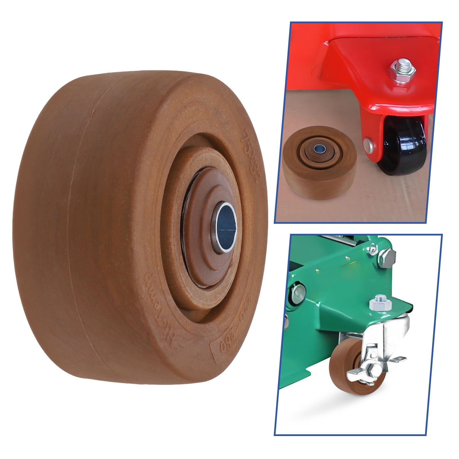 LEORX Brown High Temp Oven Roller Wheel Fiberglass Nylon Heavy Duty ...